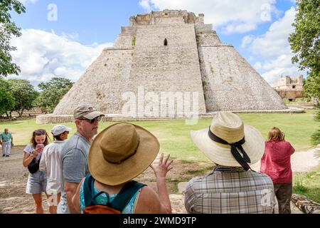 The Mayan Pyramid of the Magician, a Mesoamerican step pyramid located ...