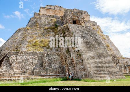 The Mayan Pyramid of the Magician, a Mesoamerican step pyramid located ...