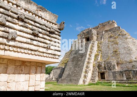 The Mayan Pyramid of the Magician, a Mesoamerican step pyramid located ...