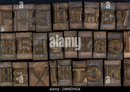 movable type alphabet set background Stock Photo - Alamy