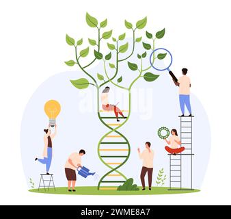 Geneticist concept. Medicine and science technology. Scientist work ...