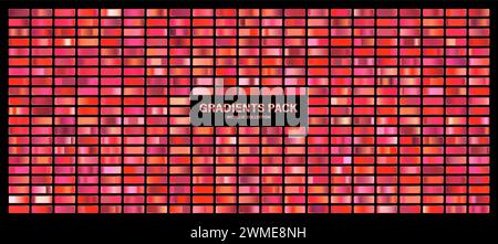 Red ruby glossy gradient, metal foil texture. Color swatch set ...