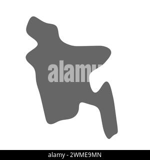 Bangladesh - smooth grey silhouette map of country area. Simple flat ...