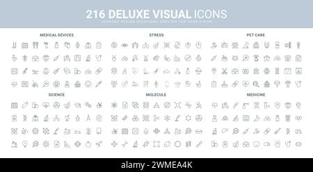 Science experiments line icons collection. Hypothesis, Variables ...