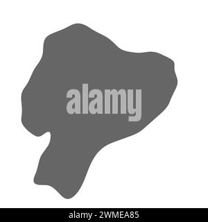 Ecuador - smooth grey silhouette map of country area. Simple flat ...