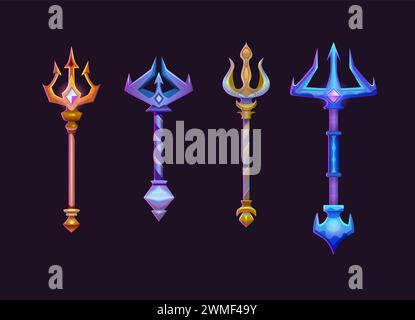 greek trident magic cartoon vector illustration Stock Vector Image ...