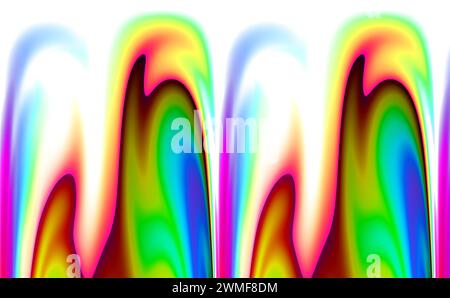 multi-coloured rainbow symmetric bright vivid smooth gradient fluid ...