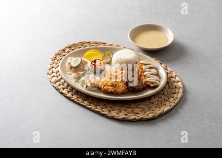 Pork cutlet set meal Korean food dish dongaseu Tonkatsu Fish Cutlet ...