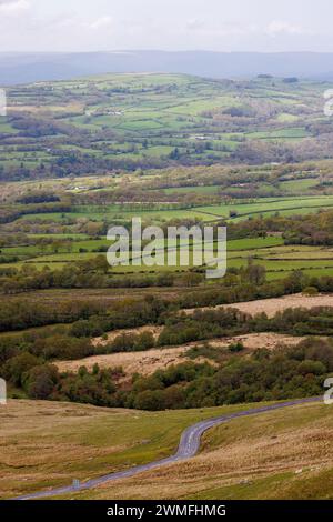 Mountain road in Wales. Black Mountains. Road A4069. February 2007 ...