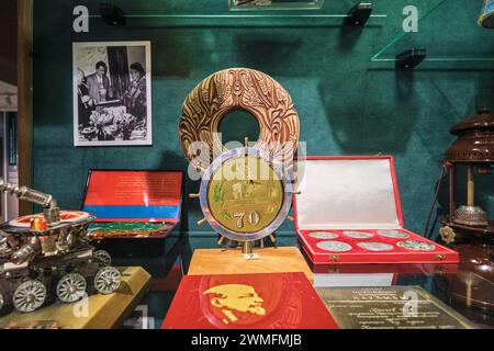 A case filled with various communist medals. At communist First ...