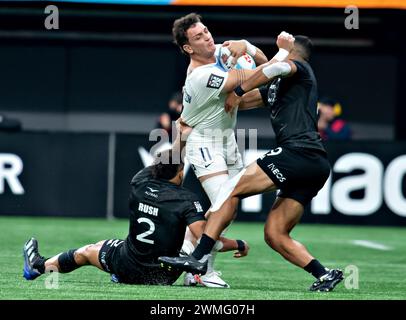 Vancouver, Canada. 25th Feb, 2024. France's Andy Timo scores a try ...