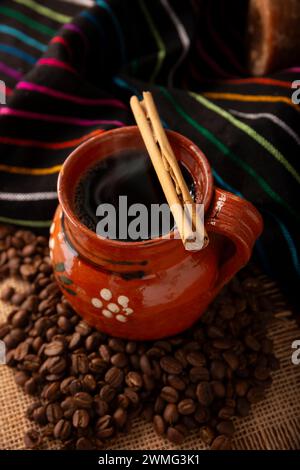 Cafe de Olla, Mexican-style coffee prepared with roasted and ground ...
