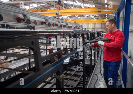 Dolni Libchavy, Czech Republic. 26th Feb, 2024. Bus production at SOR ...