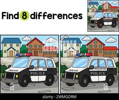 Police Car Vehicle Find The Differences Stock Vector Image & Art - Alamy