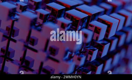 Vivid prismatic shapes morphing in 3D space, creating a visually enchanting and dynamic effect ...