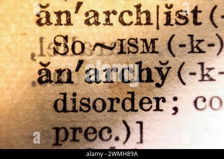 Definition of word chaos on dictionary page, close-up Stock Photo - Alamy
