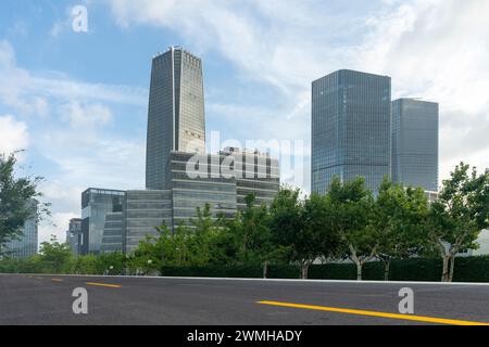 empty asphalt road with cityscape of modern city Stock Photo - Alamy