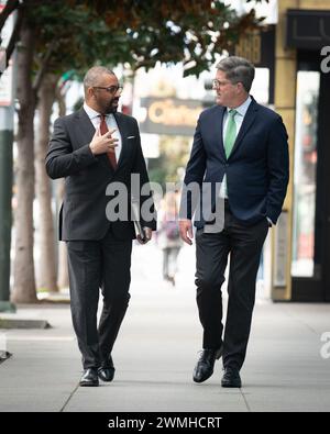 Home Secretary James Cleverly (left) meets with Clint Smith, Chief ...