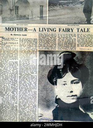Mirra Alfassa The Mother French Indian Spiritual Guru Pondicherry India ...