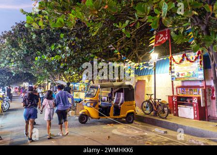 Puducherry sea Front at Night Southern India Stock Photo - Alamy
