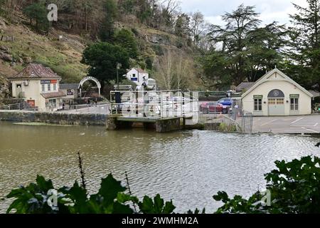 Somerset, UK. 26th Feb, 2024. Historic Wall which holds part of Cheddar ...