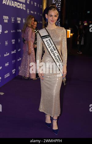 Kira Geiss, Miss Germany 2023, is onstage after winning Miss Germany ...