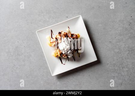 Injeolmi, crople, croissant, waffle, churros, condensed milk, chocolate ...