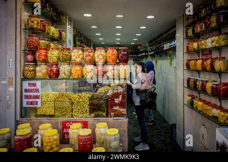Pickled vegetables for sale at Kadikoy produce market, Kadikoy ...