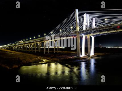 Goethals bridge at night Stock Photo - Alamy