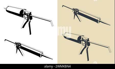 Stylized vector illustration of caulking gun Stock Vector Image & Art ...