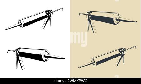 Stylized vector illustration of caulking gun Stock Vector Image & Art ...