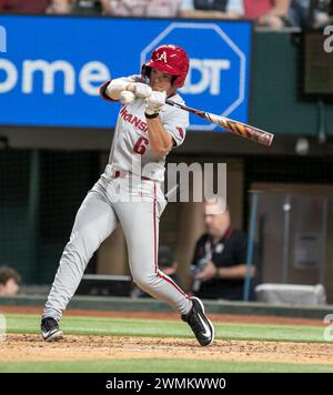 Cypress, Texas, USA. 24th Feb, 2024. Arkansas pitcher KOTY FRANK (28 ...