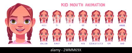 English alphabet letters pronunciation set. Vector illustrations of ...