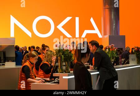Nokia Messestand, MWC Mobile World Congress 2024, Barcelona, Spanien ...