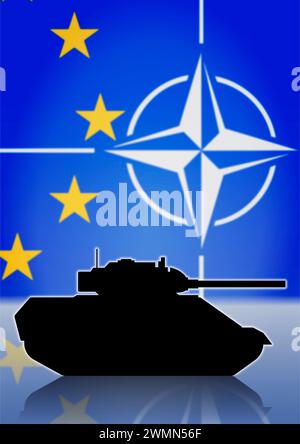 Symbol image of NATO, alliance case, tanks, armed forces, armament, etc ...