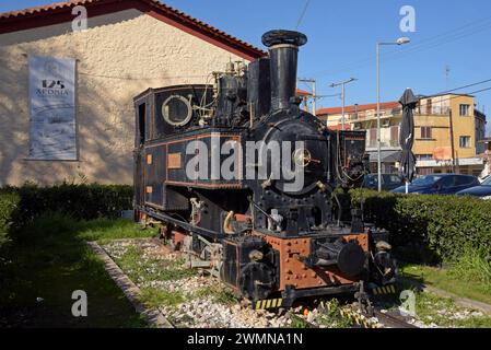 Abandoned and disused steam locomotive of the Diakopto Narrow gauge ...