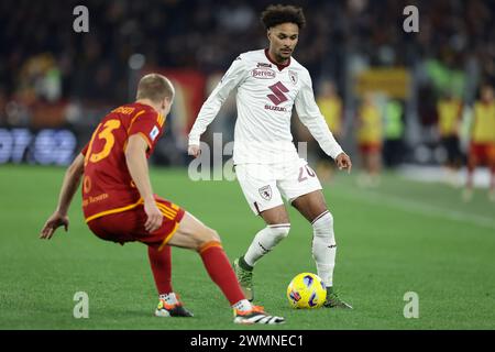 Torino's Austrian midfielder Valentino Lazaro controls the ball during ...