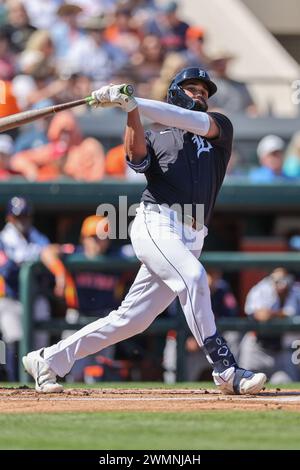 Detroit Tigers' Riley Greene hits a two-run single against the San ...