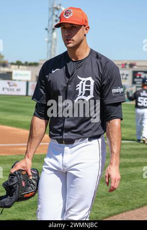 Detroit Tigers starting pitcher Jack Flaherty throws in the first ...