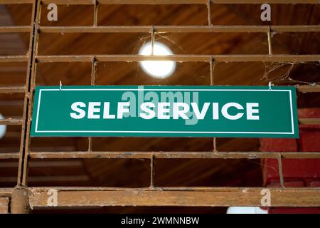 self service sign board Stock Photo - Alamy