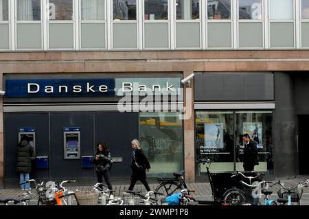 Copenhagen, Denmark/27 February 2024/. Danske bank head office building in danish capital ...