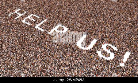 3d white people need help Stock Photo - Alamy