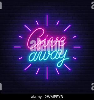 Giveaway neon sign on brick wall background Stock Vector Image & Art ...