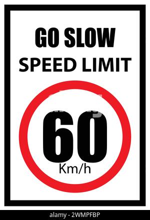 Speed Limit Board, 20 km/h sign, Go slow, Speed Limit Sign with red ...