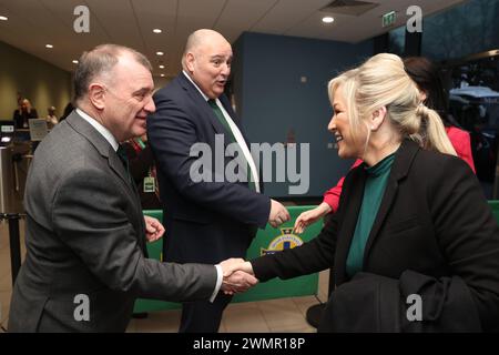 (left - right) IFA Chief Executive Patrick Nelson, First Minister ...