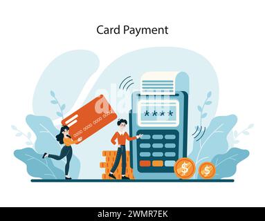 Card Payment concept. Dynamic portrayal of secure debit and credit card ...