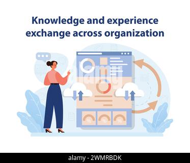 Organizational Knowledge Sharing Vector. An illustrative scene of a ...
