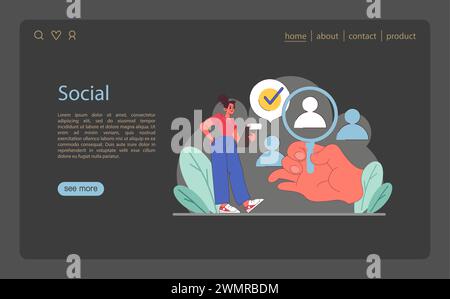 Social factor in PEST analysis. Marketer scrutinizing societal trends ...