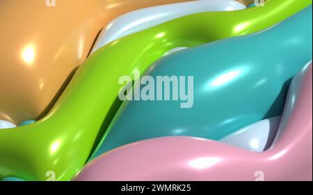 Abstract background with inflated figures, 3D rendering illustration Stock Photo - Alamy