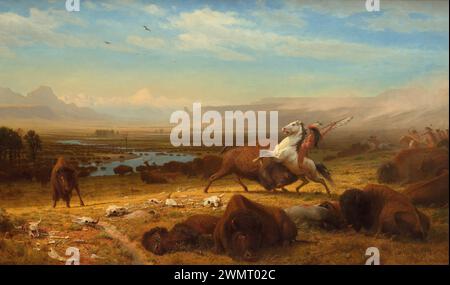 'The Last of the Buffalo' is a painting by Albert Bierstadt, capturing ...